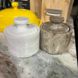 Marble Salt Cellar With Lid Unique 3 Salt and Pepper Cellar Gift for ...