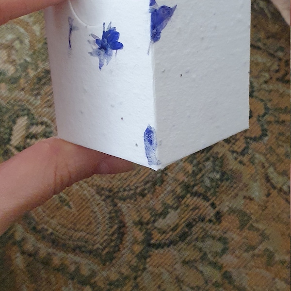 Petal Paper Favor Box Made From Seed Paper 1.75" Rustic Cube for ...