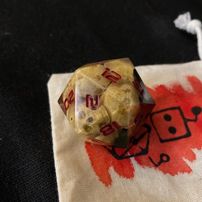 Jumbo D20 Custom Dice Warlock Skull Custom Made Resin Dice for D&D and ...