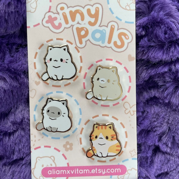 Cat 0.65" | Tiny Pals Mini Enamel Pins | Cute Animal Board Filler ...