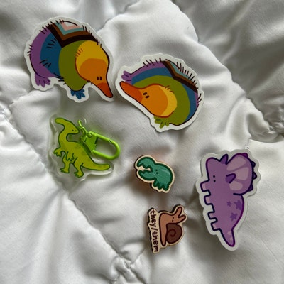 Wooden Animal Pins Cute Creature Badges Funny Cartoon Gifts Set - Etsy