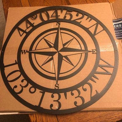 Compass Custom Outdoor Metal Wall Art Decor - Etsy