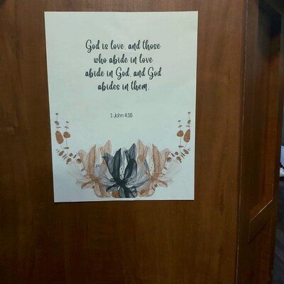 Honey Bee Bible Verse Poster Nature Honeybee Floral Wall Art Bumble Bee ...