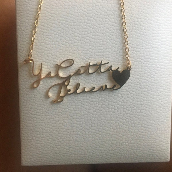 Two Name Necklace With Heart, Personalized Necklace, Custom Double Name ...