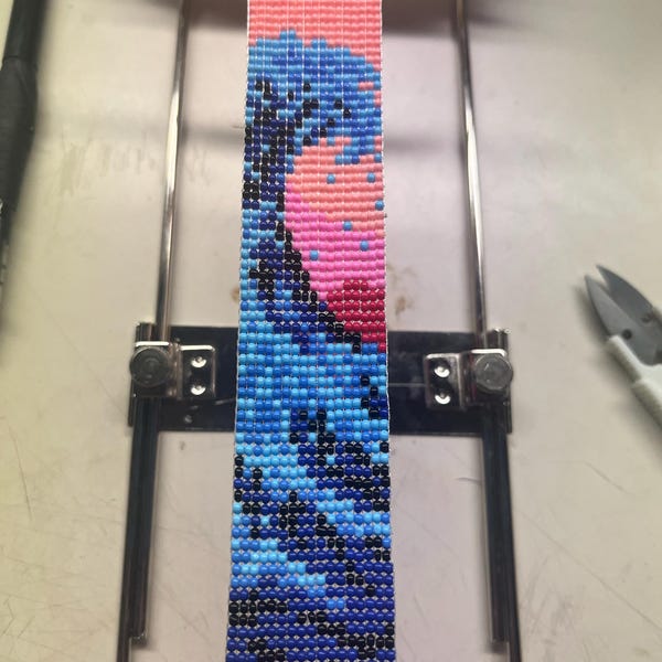 Beaded the GREAT WAVE Loom Bracelet - Miyuki Delica Beading Pattern PB ...