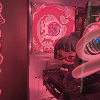 Kawaii Anime Eyes Dual Color Gaming Computer Fan Shroud / Grill / Cover ...