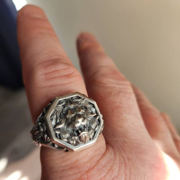 Poseidon Trident Signet Ring for Men, Handmade 925k Sterling Silver ...