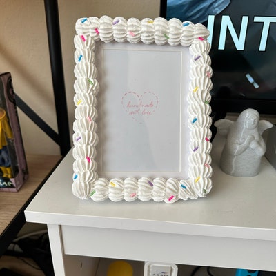Fake Cake Photo Frame White With Colorful Sprinkles 4x6 / 5x7 / 8x10 ...