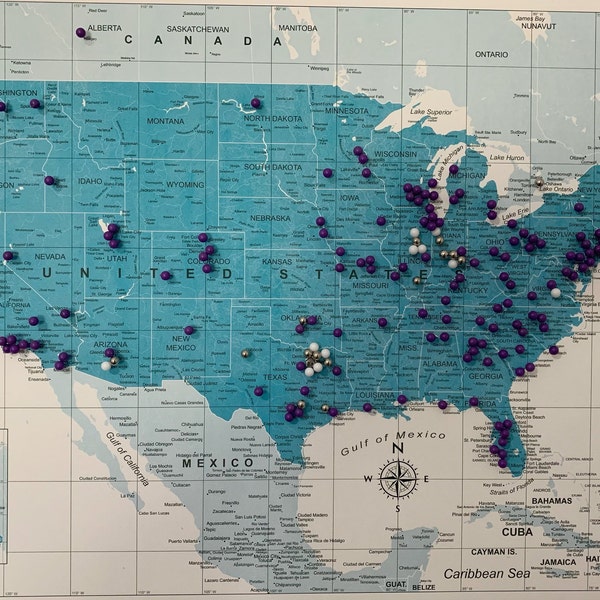 Map Push Pins: Royal Violet - Matte Finish - Etsy