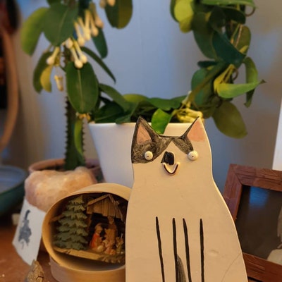 Custom Large Cat Ceramic Vase - Etsy