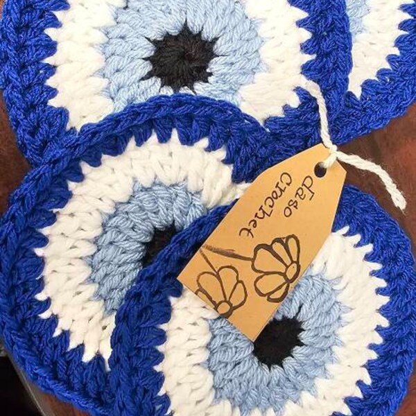 PDF Evil Eye Coaster Crochet Pattern - Etsy