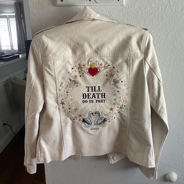 Bride Leather Jacket Embroidered Jacket Till Death Jacket Western ...