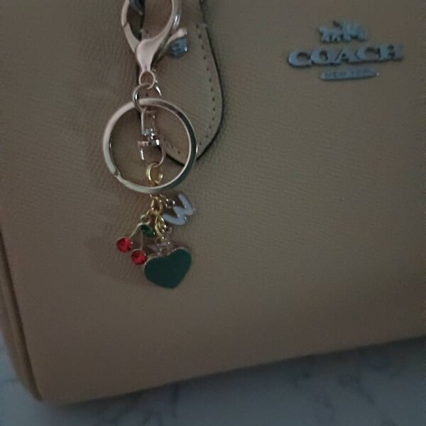 Girly Dangle Keychain Custom Initial With Flower-star-cherry-envelope ...