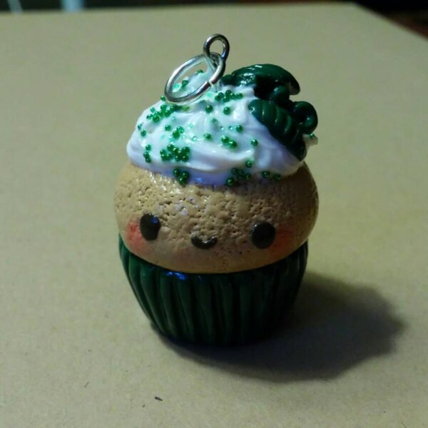 Cupcake Key Chain, Bear Cupcake, Polymer Clay Charm, Cupcake Charm ...