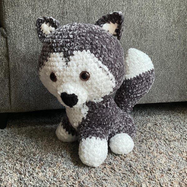 Crochet Dog Pattern Bobo the Husky Puppy Plushie. Amigurumi Dog Pattern ...