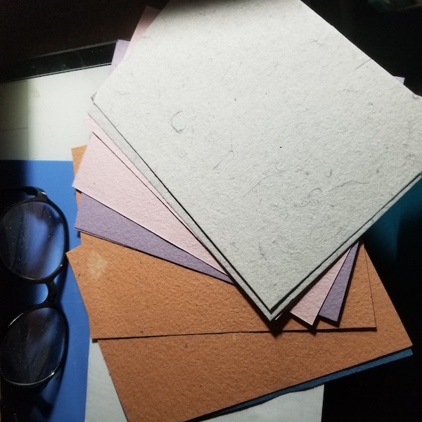 10 Assorted Sheets of Handmade Recycled Paper, Eco Friendly, Textured ...