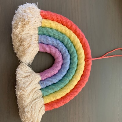 DIY Macrame Rainbow Craft Kit 4 Colors Wall Hanging Kit Adult Craft ...