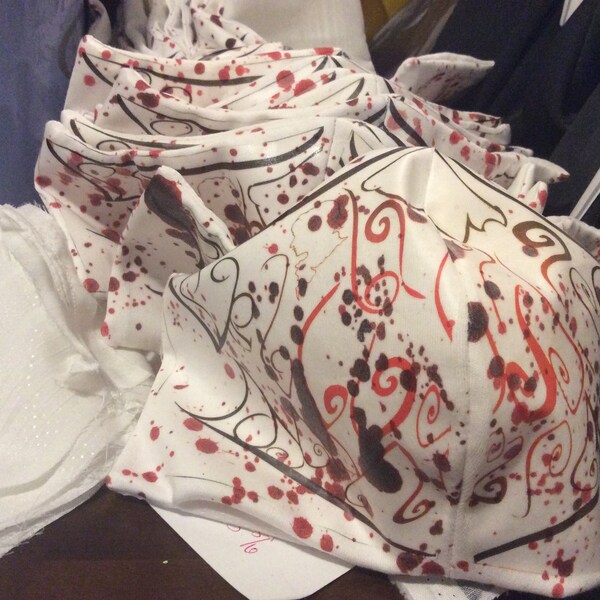 Blood Splatter Fabric - Red Ink Splatter by Pond Ripple - Splatter ...