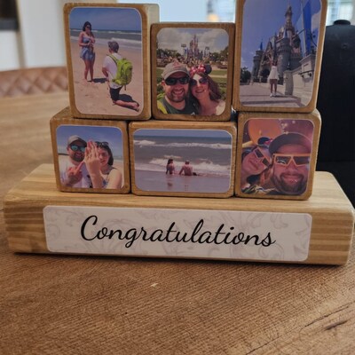 Stacking Photo Blocks Set Photo Gift, Wooden Photo Block - Etsy UK