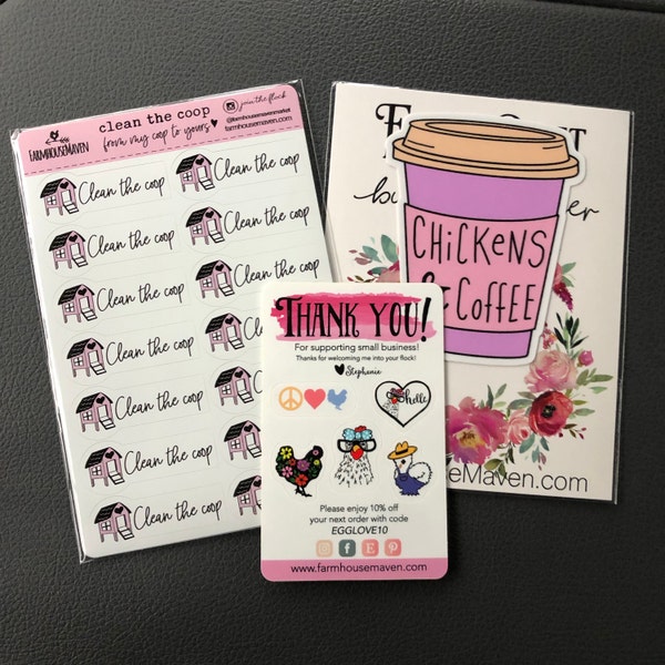 Coffee and Chickens Bumper Sticker - Chicken Sticker - Chicken Coop ...