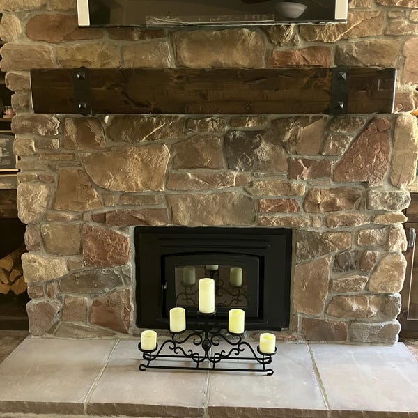Fireplace Mantel Handmade "snake River" Model, With Dark Walnut Stain ...