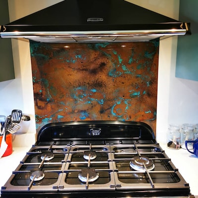Copper Splashback Weathered Patina Backsplash - Etsy UK