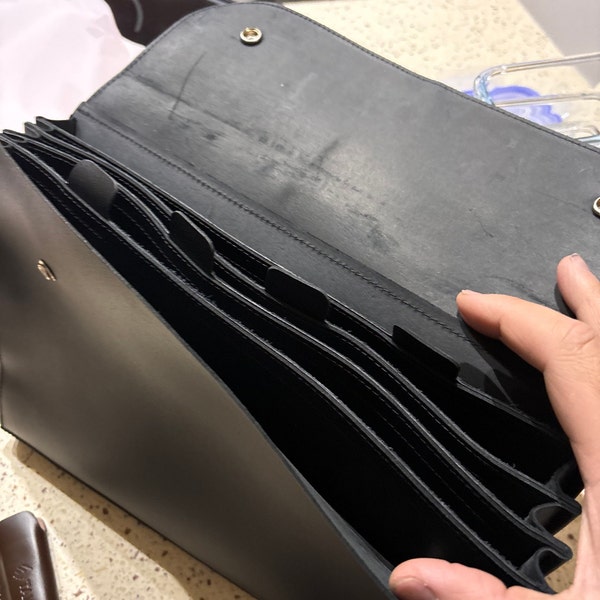 Leather File Folder, Accordian File Organizer, Leather Holder A4 for ...