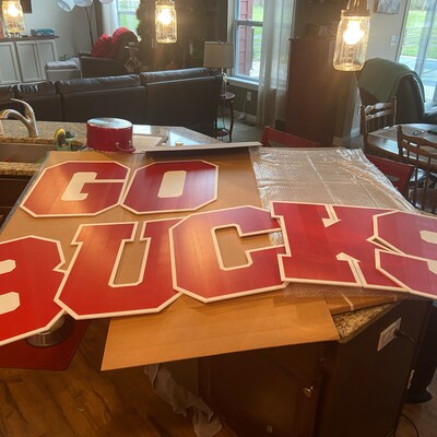 GO BUCKS Yard Letters Ohio State Buckeyes Football Yard Card Game Day ...