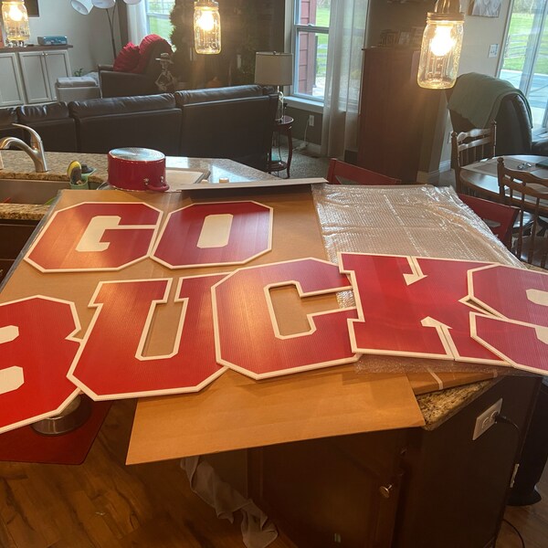 GO BUCKS Yard Letters - Ohio State Buckeyes - Football Yard Card - Game ...