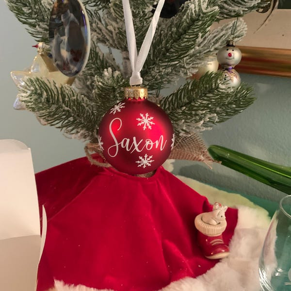 STANDARD SIZE, Personalized Glitter Christmas Bulb, Secret Santa ...