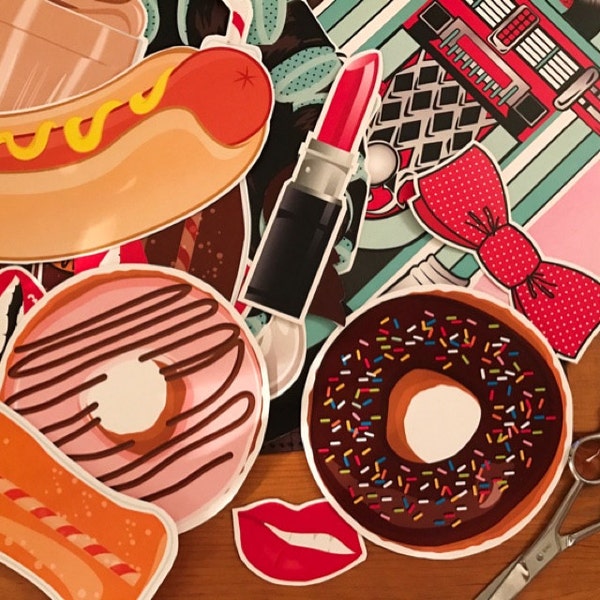 50s Photo Booth Props, Diner Party, Fifties Party, Rock N Roll Party ...