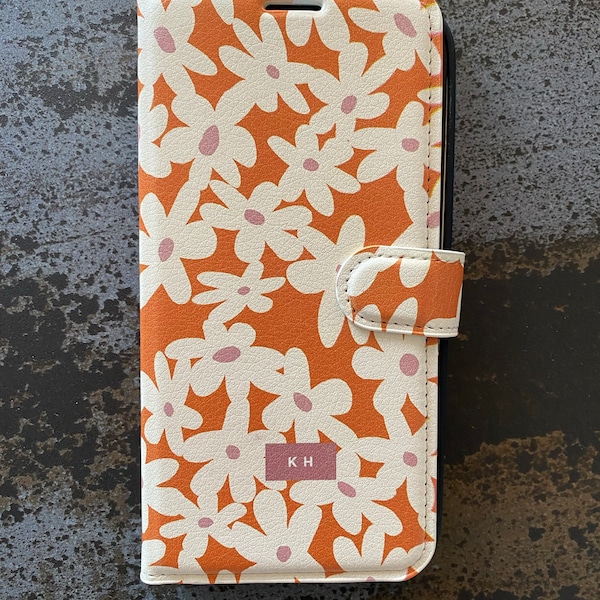 Tirita Personalised Wallet Flip Case Custom Floral Retro Flowers Modern ...