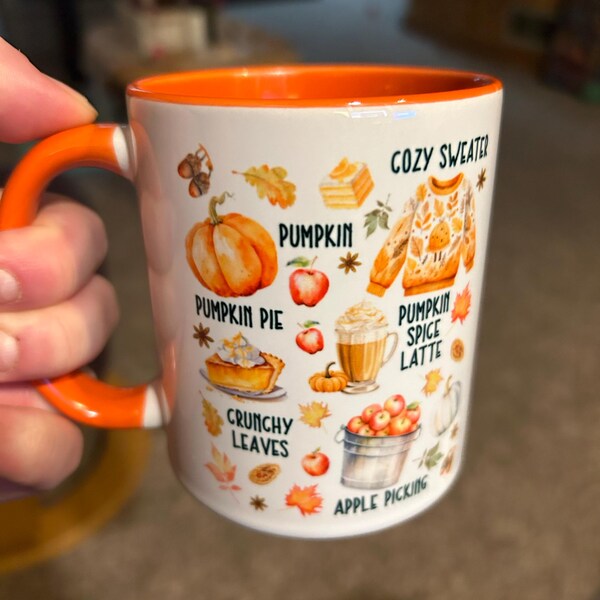 Hello Fall Mug, Fall Mug, Pumpkin Spice Latter Mug, Autumn Mug, Fall ...