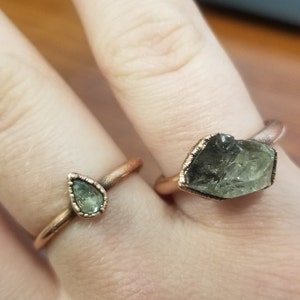 Tibetan Crystal Ring Raw Anthraxolite Crystal Ring Double Terminated ...