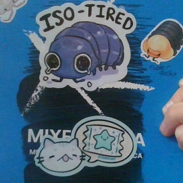 Iso-tired Isopod Bug Nature Glossy Waterproof Sticker Laptop Water ...