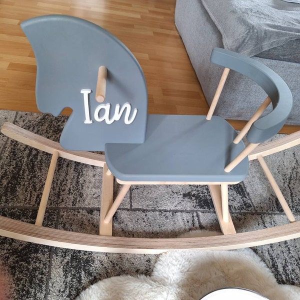 Personalised Wooden Rocking Horse Toy Toddler Rocking Horse With a Name ...