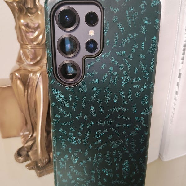 Teal and Turquoise Coquette Flowers Magsafe Tough Case for iPhone 16 15 ...