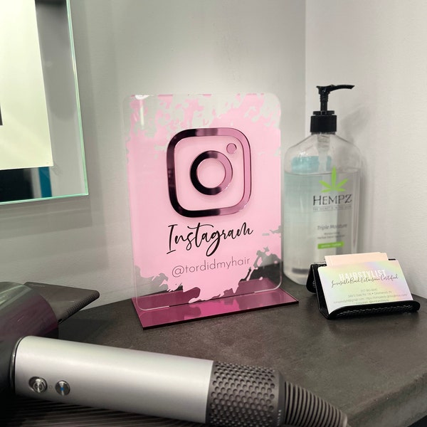 Custom Acrylic Instagram Sign for Business Reception - Social Media ...