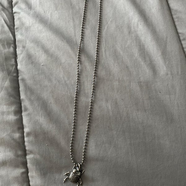 Beetle Necklace Silver Bug Patina Insect Gold Beetle Scarab Pendant ...