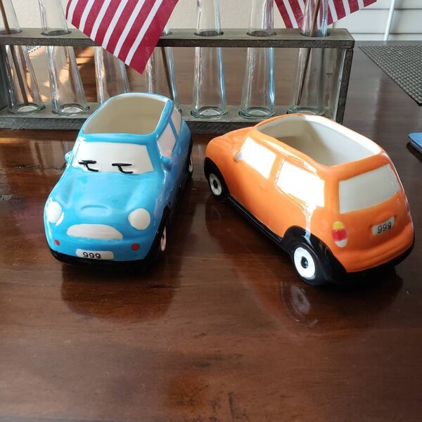 Ceramic Mini Cooper Plant Potters - Etsy