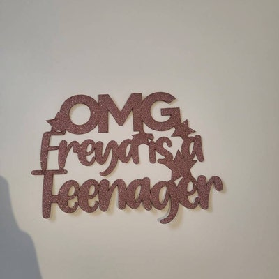 Personalised OMG Teenager Cake Topper Glitter Card 13th 13 Party ...