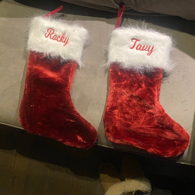 Red Velvet Plush Personalized Stocking Velvet Custom Stocking Family ...
