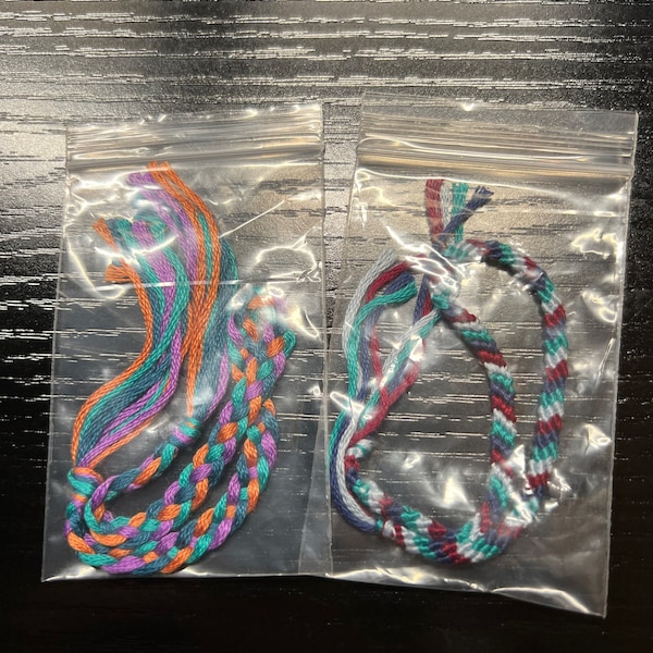 Customizable Candy Stripe Friendship Bracelet | Woven Cotton Thread - Etsy