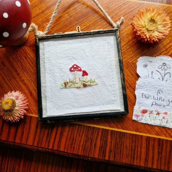 Hand Sewn Forget Me Not Posy Post Card, Forget Me Not Embroidered ...