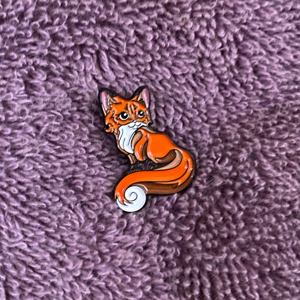 Foxy Enamel Pin, Fox Pin Badge, Cute Animal Fox Pin, Fox Brooch, Fox ...