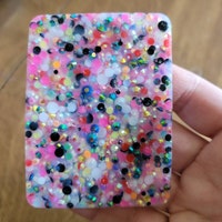 Rainbow Picking Pad Fidget Pick Palette Toy Neon Crystal Pebble Glitter ...