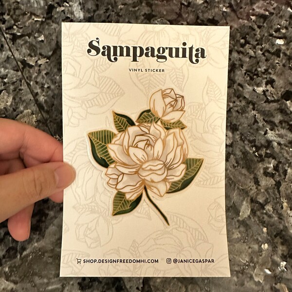 SAMPAGUITA V2 Clear Vinyl Sticker | Sampaguita Sticker, Jasmine, Flower ...