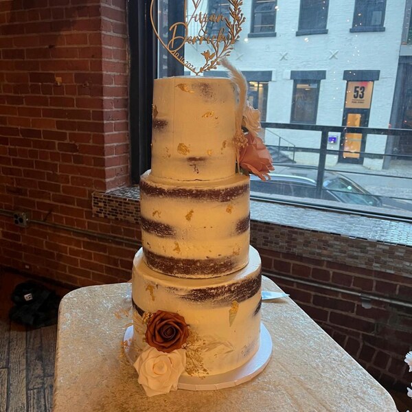 Gold Cake Topper With Heart, Heart Cake Topper, Wedding Cake Toppers ...