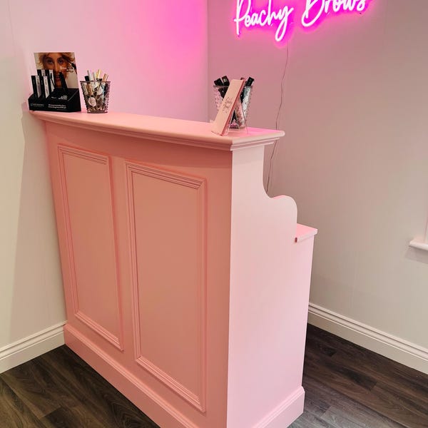 Large Curved Reception Desk French Style Shabby Chic - Etsy