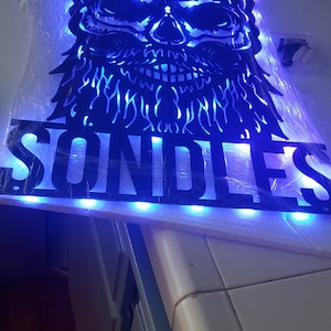 Masonic Monogram Metal Wall Art LED Lights, Custom Masonic Metal Sign ...